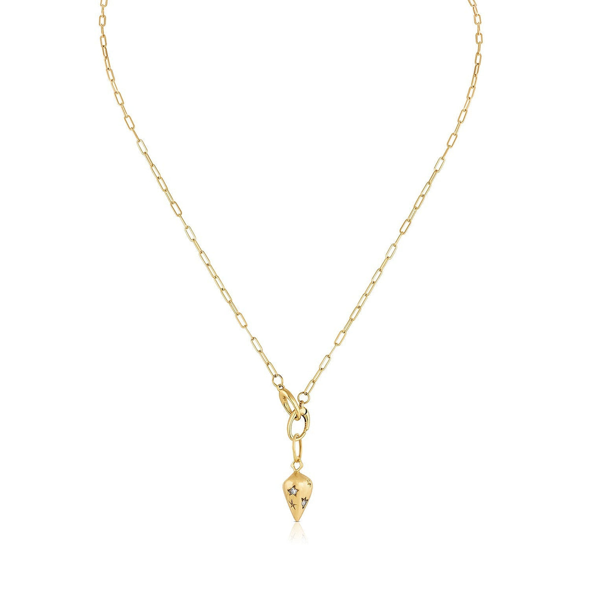 14k gold pendulum necklace with diamonds - at 12th HOUSE